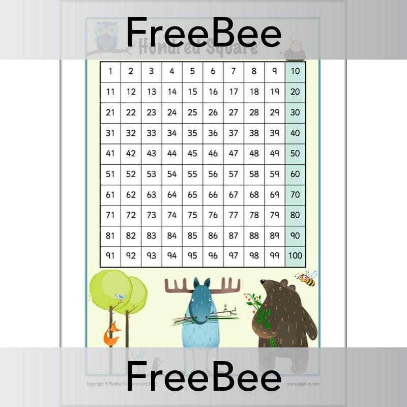 Free Printable Hundred Square Grid PDFs by PlanBee