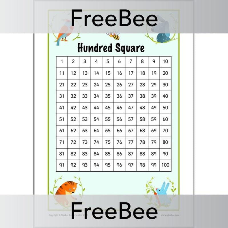 Free Printable Hundred Square Grid PDFs by PlanBee