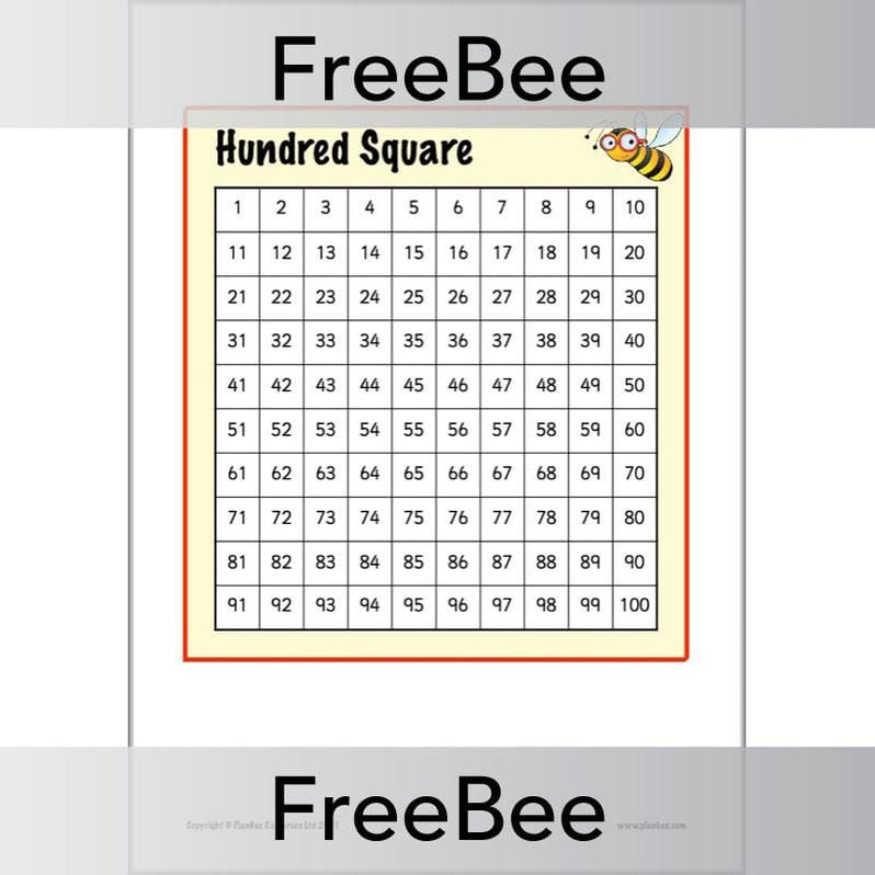 Free Printable Hundred Square Grid PDFs by PlanBee
