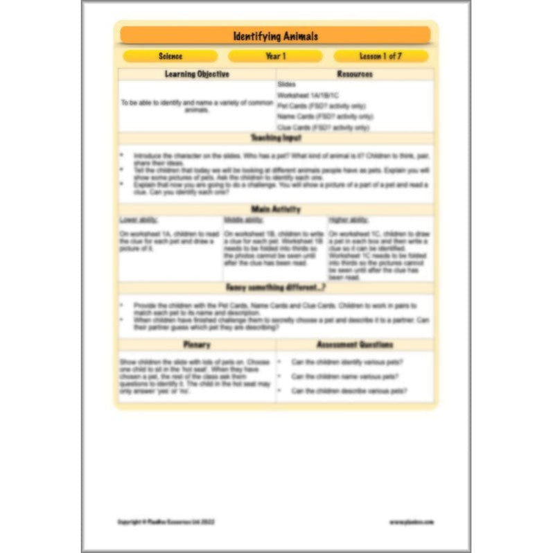 Animals Year 1 | Science Lessons KS1 by PlanBee