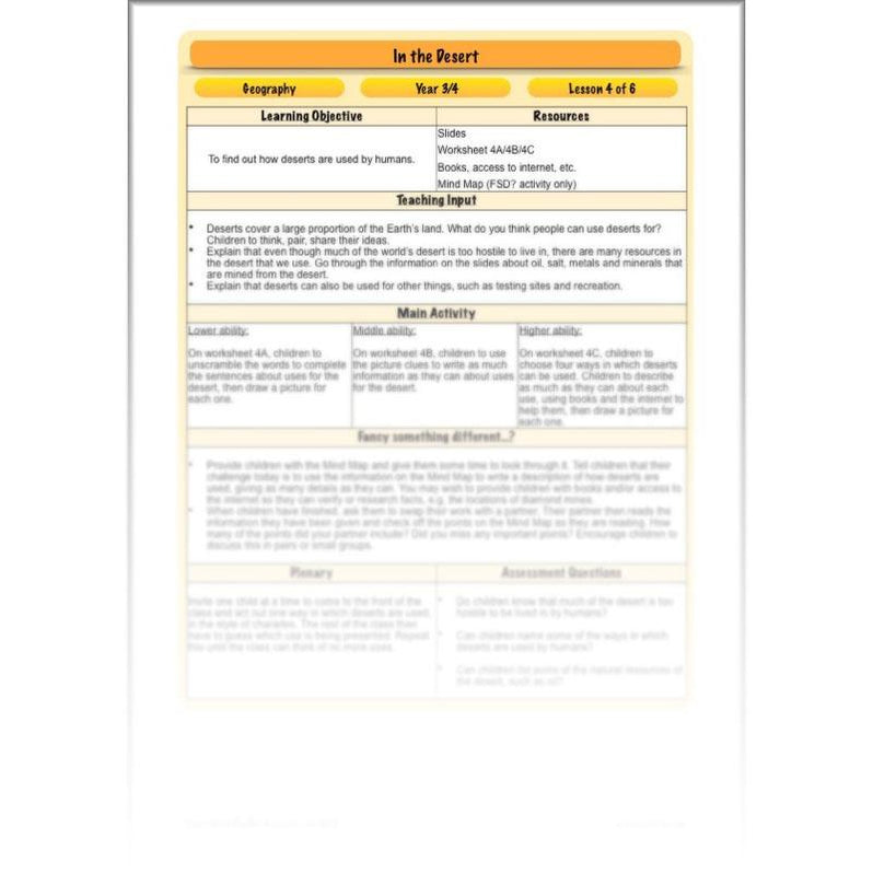 In the Desert: Desert Habitat KS2 Geography by PlanBee