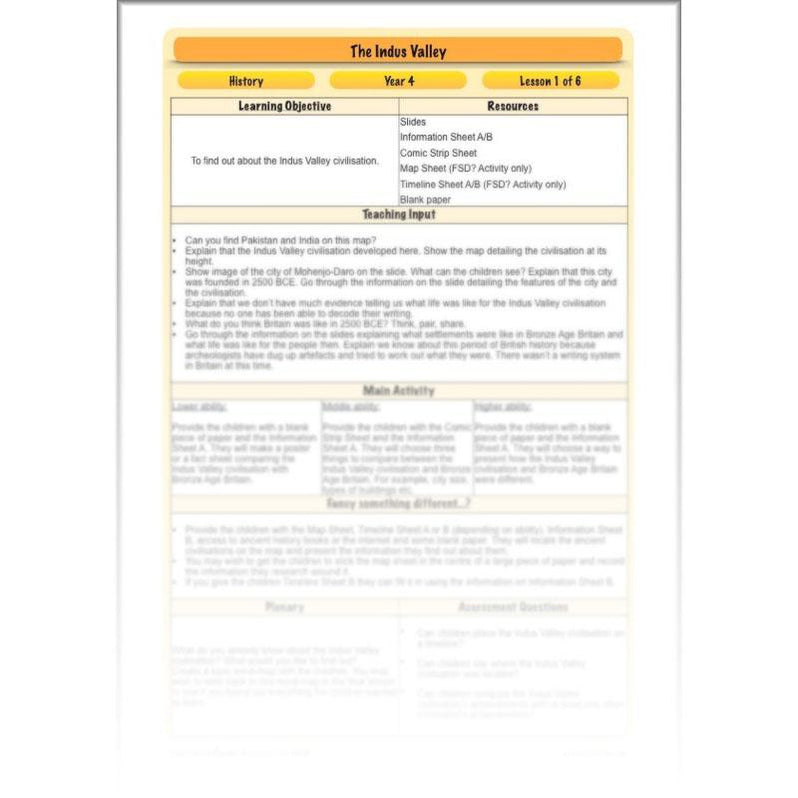 Indus Valley KS2 History for Year 4 | PlanBee Lesson Packs