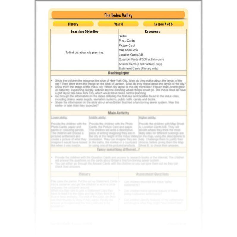 Indus Valley KS2 History for Year 4 | PlanBee Lesson Packs
