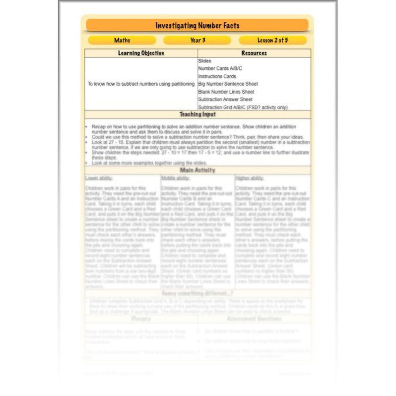 Investigating Number Facts Maths for Year 3 by PlanBee