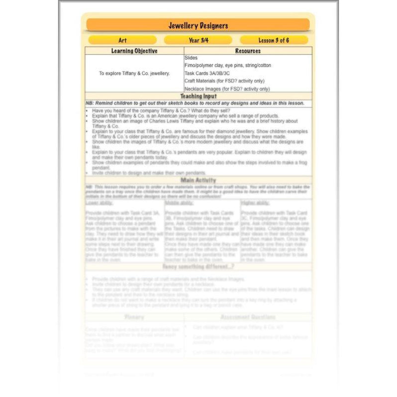 Jewellery Designers KS2 Art & Design Lessons by PlanBee