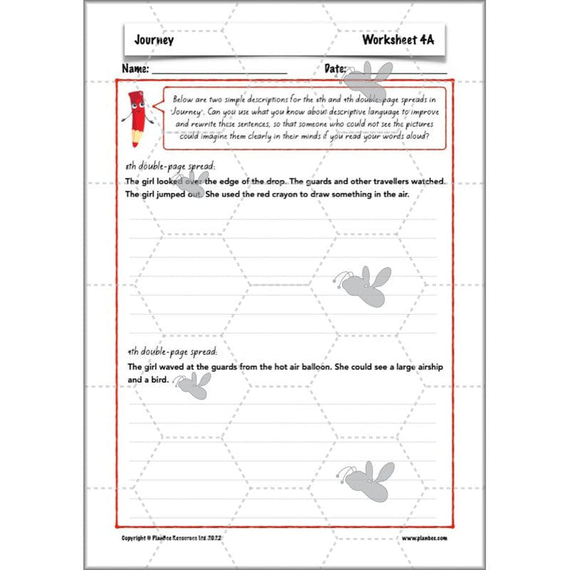 Journey Aaron Becker Planning Year 4 Narrative by PlanBee