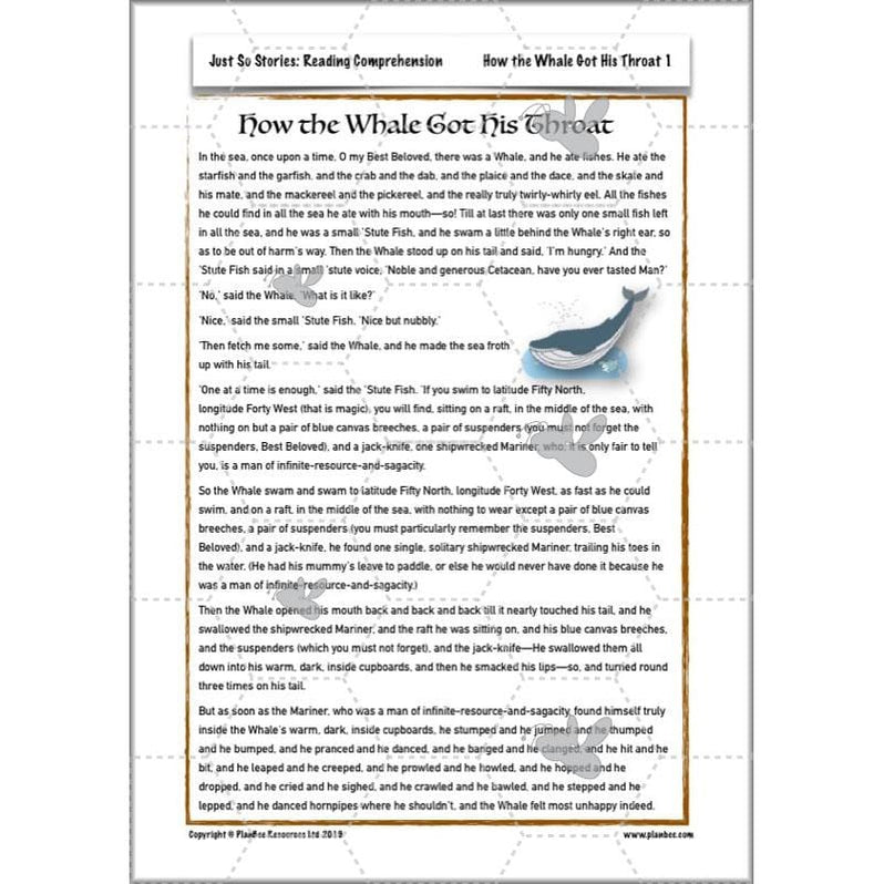 Just So Stories KS2 | Reading Comprehension Year 4 — PlanBee