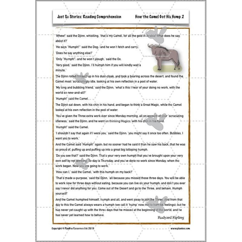 Just So Stories KS2 | Reading Comprehension Year 4 — PlanBee