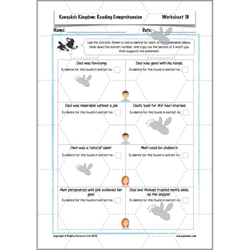 Michael Morpurgo Kensuke's Kingdom Planning by PlanBee