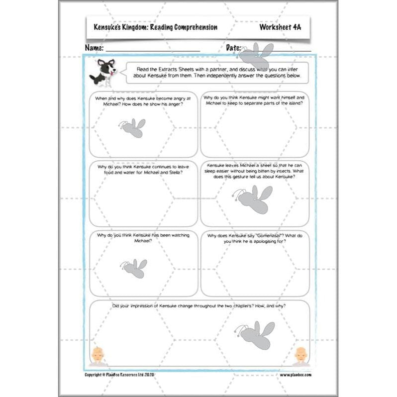 Michael Morpurgo Kensuke's Kingdom Planning by PlanBee