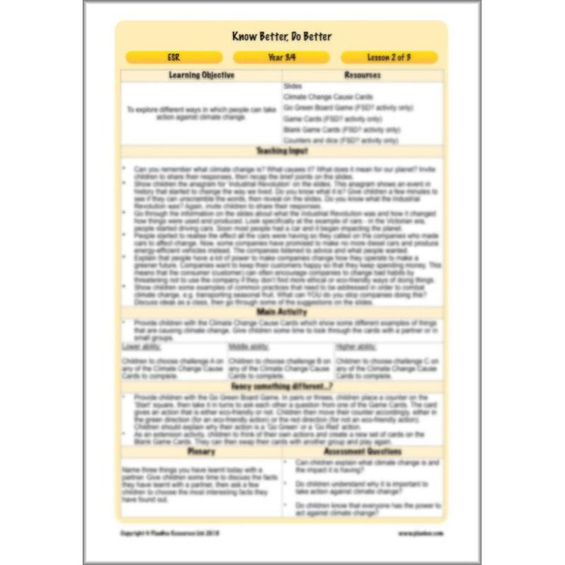 Climate Change Worksheets KS2 Lesson | PlanBee