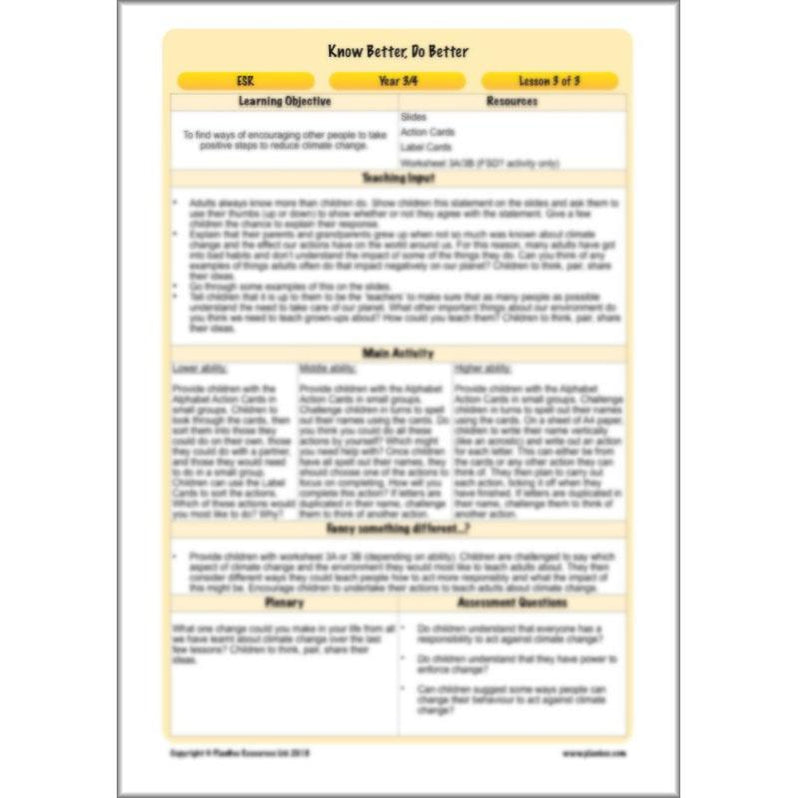Climate Change Worksheets KS2 Lesson | PlanBee