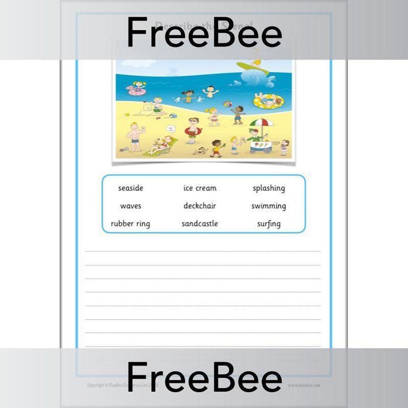 Describe the Scene KS1 Free PDF Worksheet by PlanBee