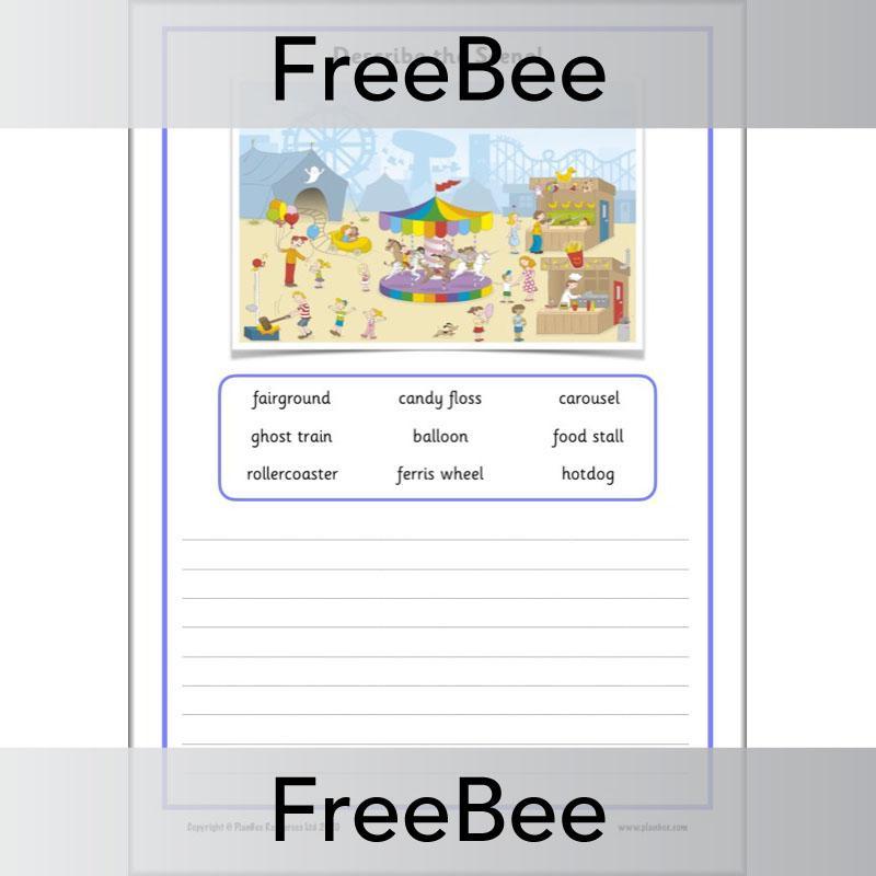 Describe the Scene KS1 Free PDF Worksheet by PlanBee