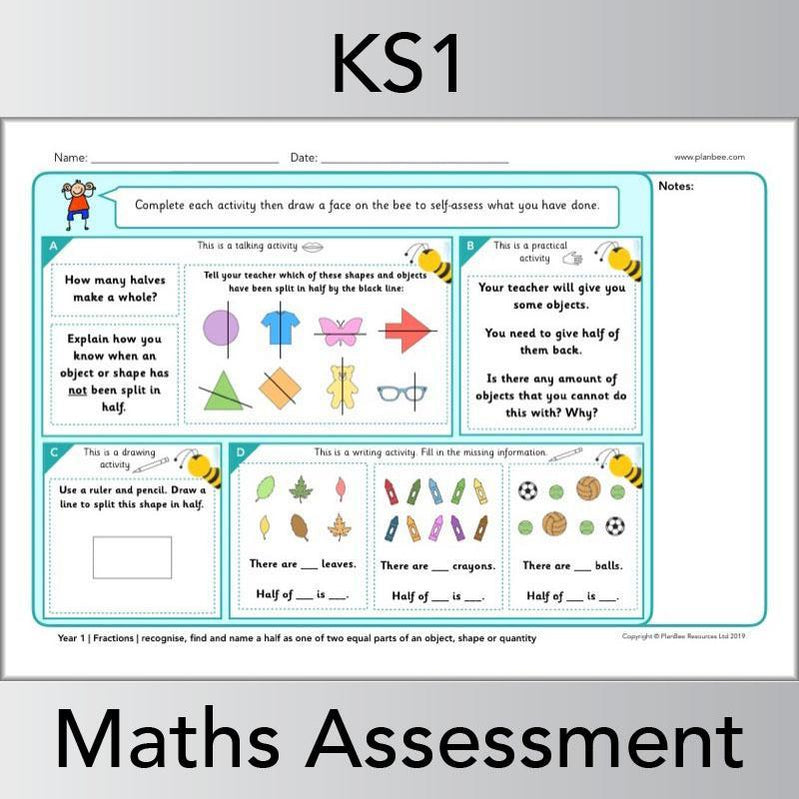 Maths Assessment Test Worksheets for KS1 & KS2 by PlanBee