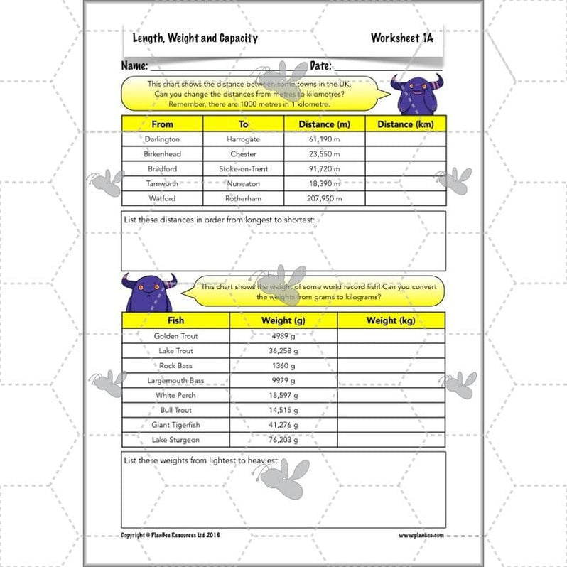 Length, Weight & Capacity Year 5 Maths Planning by PlanBee