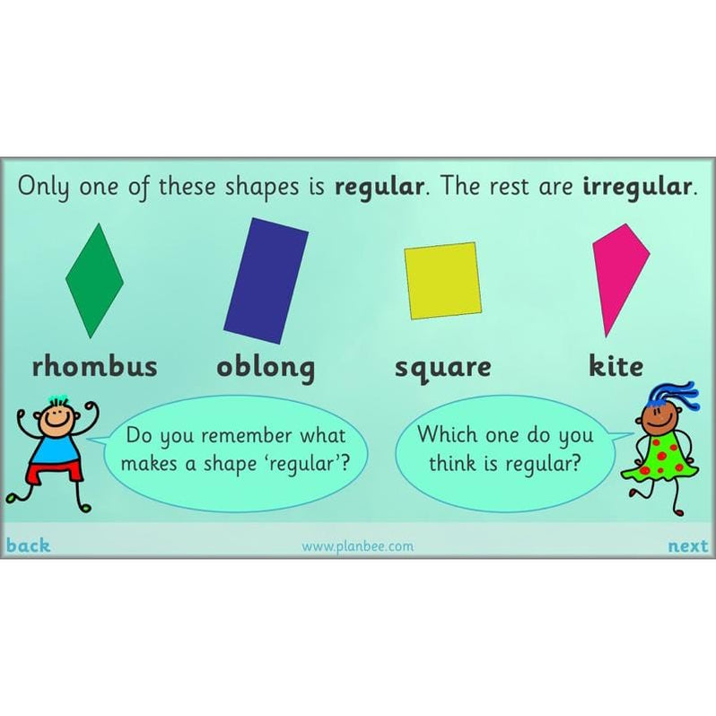Properties of 2D Shapes Year 2 Maths Lessons by PlanBee