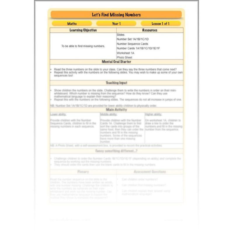Missing Numbers KS1 FREE Year 1 Maths Scheme by PlanBee