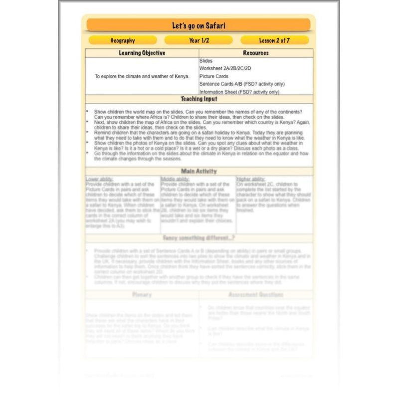 Let's go on Safari: Kenya KS1 Geography Lesson Plans — PlanBee