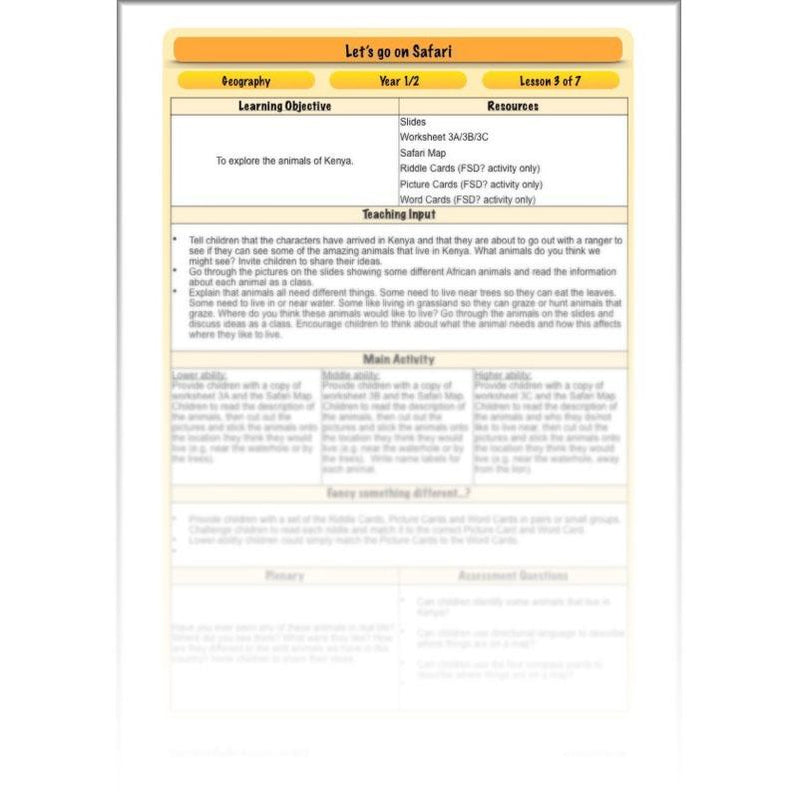 Let's go on Safari: Kenya KS1 Geography Lesson Plans — PlanBee