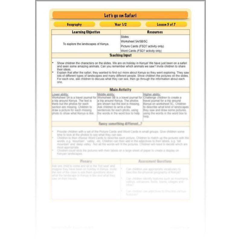 Let's go on Safari: Kenya KS1 Geography Lesson Plans — PlanBee