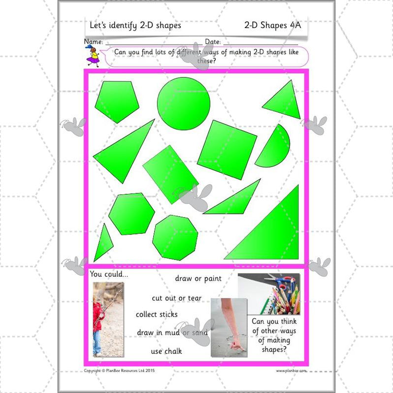 2D Shapes Year 1 Maths Lesson Pack by PlanBee