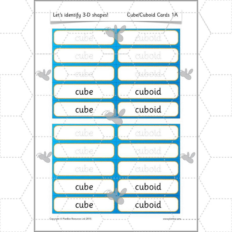 Names of 3D shapes Year 1 Shape Lessons | PlanBee