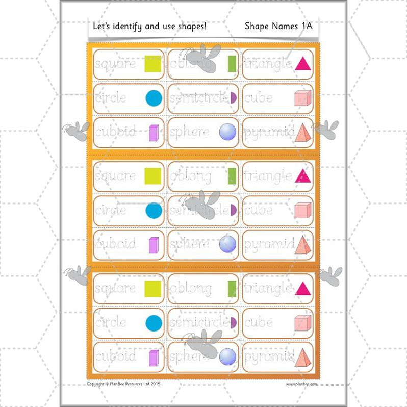 Identify Properties of Shapes Year 1 Maths by PlanBee