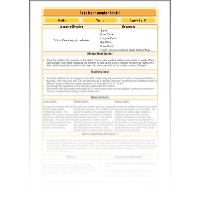 Let’s learn number bonds - KS1 complete planning — PlanBee