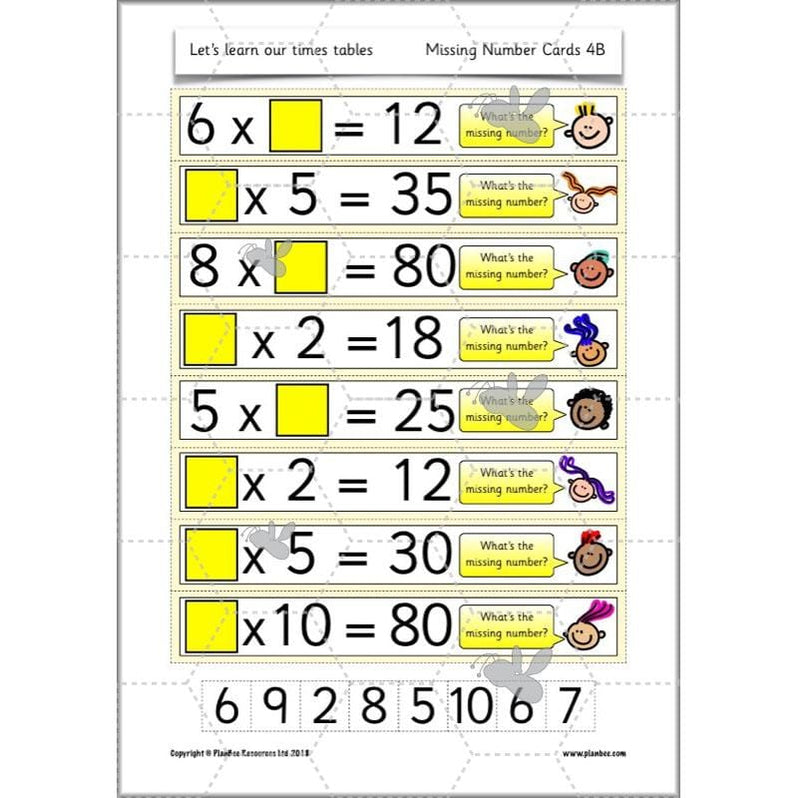 Learn Times Tables Year 2 Multiplication Pack by PlanBee