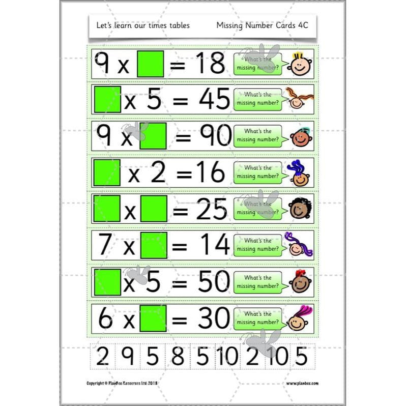 Learn Times Tables Year 2 Multiplication Pack by PlanBee