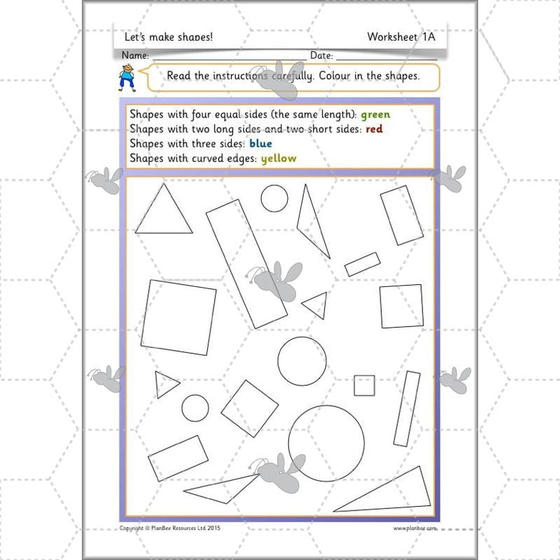 Year 1 Shapes 2D and 3D Maths Lessons by PlanBee