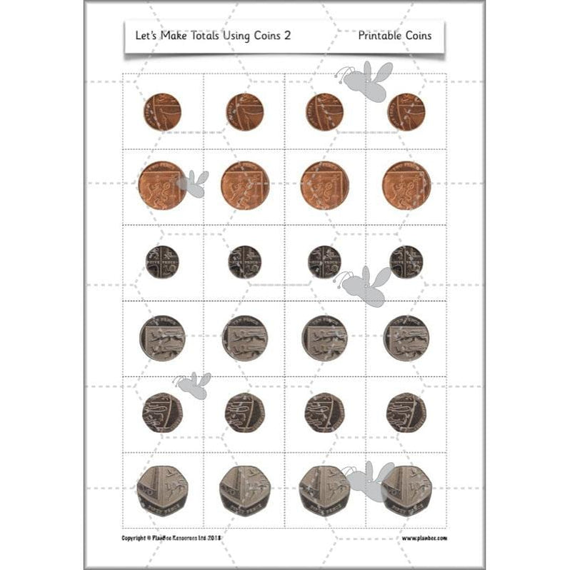 Make totals using coins Year 1 Maths by PlanBee