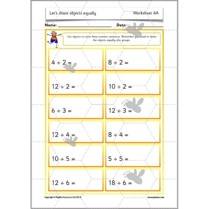 Sharing Objects Equally Year 1 Division Lessons by PlanBee