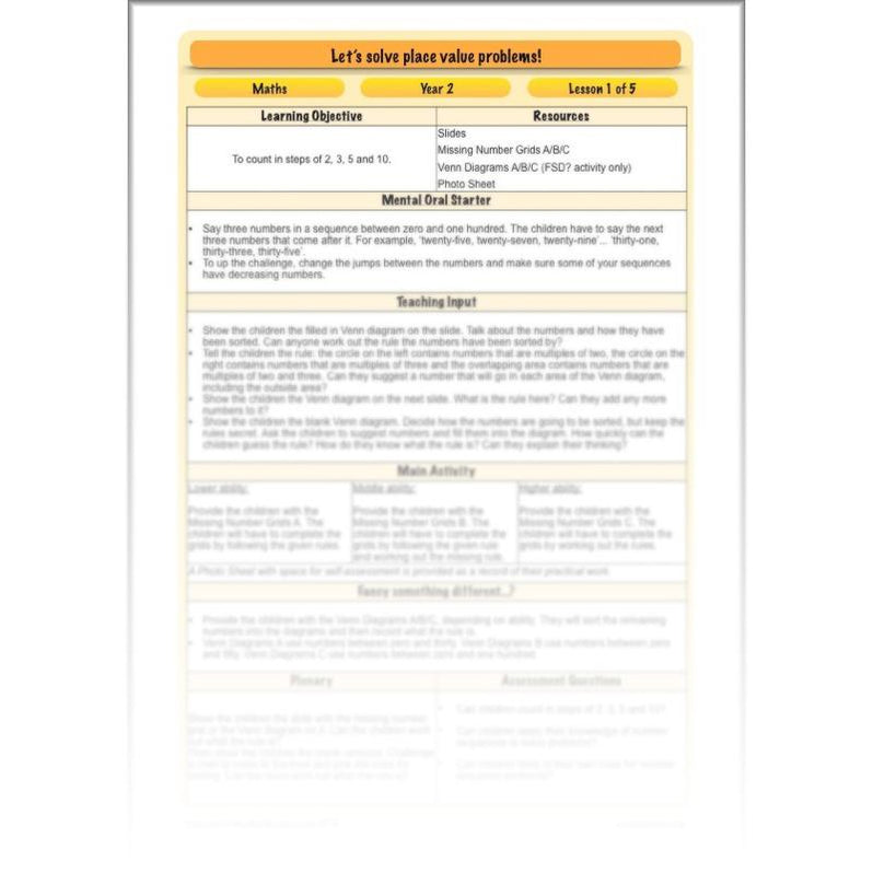 Let's Solve Place Value Problems Year 2 Maths by PlanBee