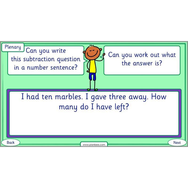 Practical Subtraction Year 1 Maths Lesson by PlanBee