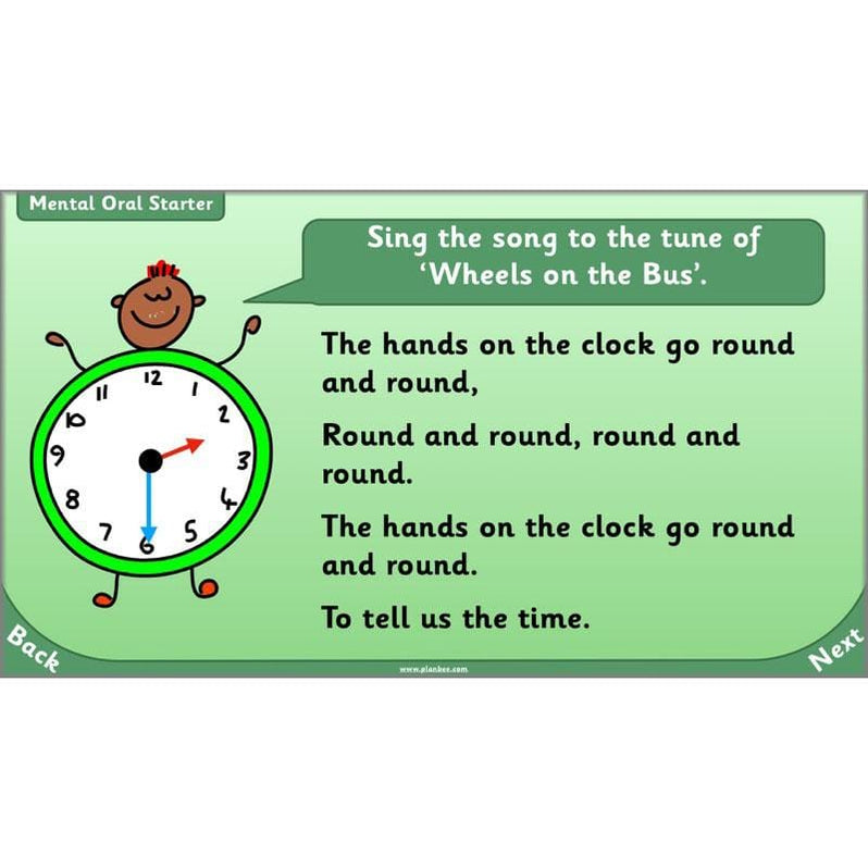 Tell the time to half past the hour Year 1 Maths by PlanBee