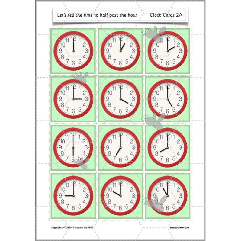 Tell the time to half past the hour Year 1 Maths by PlanBee