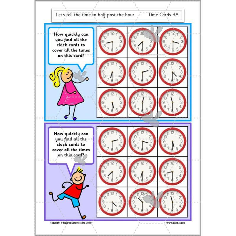 Tell the time to half past the hour Year 1 Maths by PlanBee
