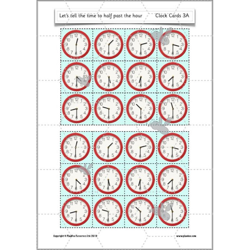 Tell the time to half past the hour Year 1 Maths by PlanBee