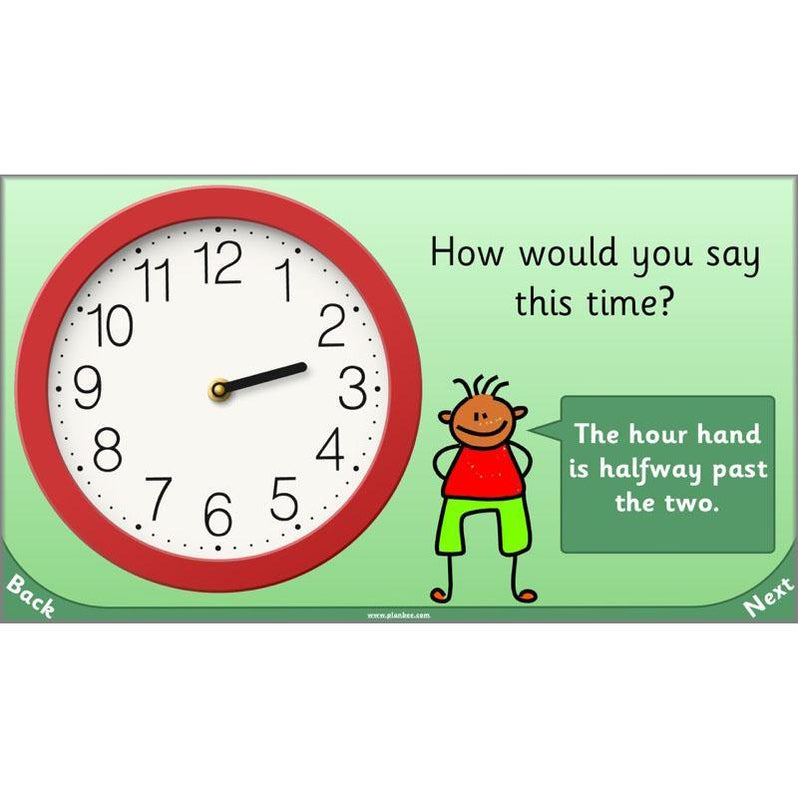 Tell the time to half past the hour Year 1 Maths by PlanBee