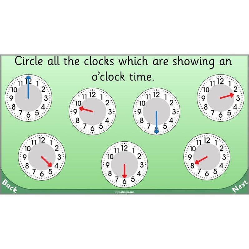 Tell the time to half past the hour Year 1 Maths by PlanBee