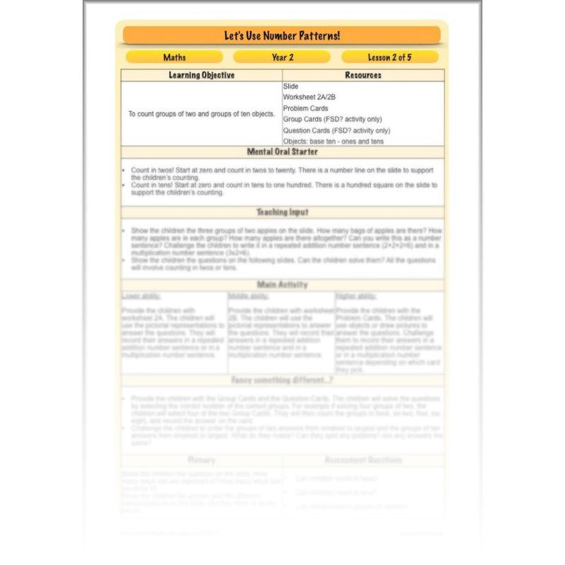 Let's use number patterns: Year 2 number sequences — PlanBee