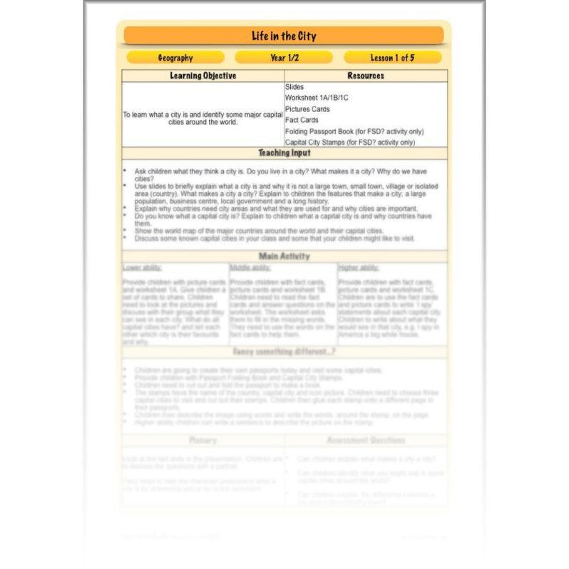 Life in the City - Geography lesson resources for KS1 — PlanBee