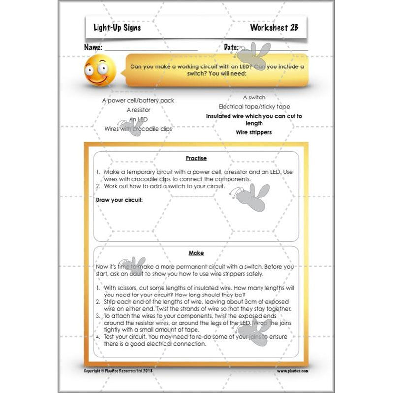 Light-Up Signs: Circuits and Structures KS2 DT by PlanBee