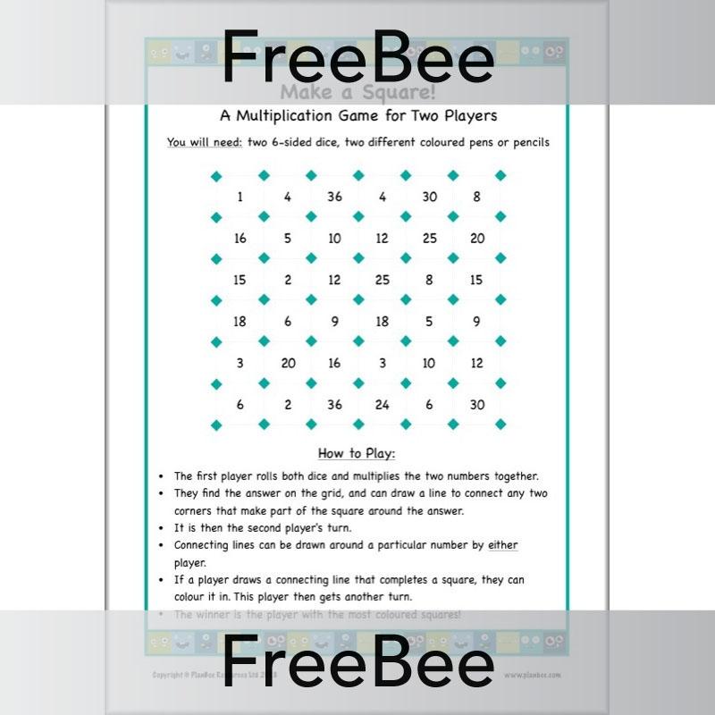 Make a Square! Multiplication Game | Free KS2 Maths Puzzle — PlanBee