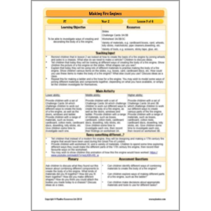 How to Make a Fire Engine | KS1 DT lessons by PlanBee