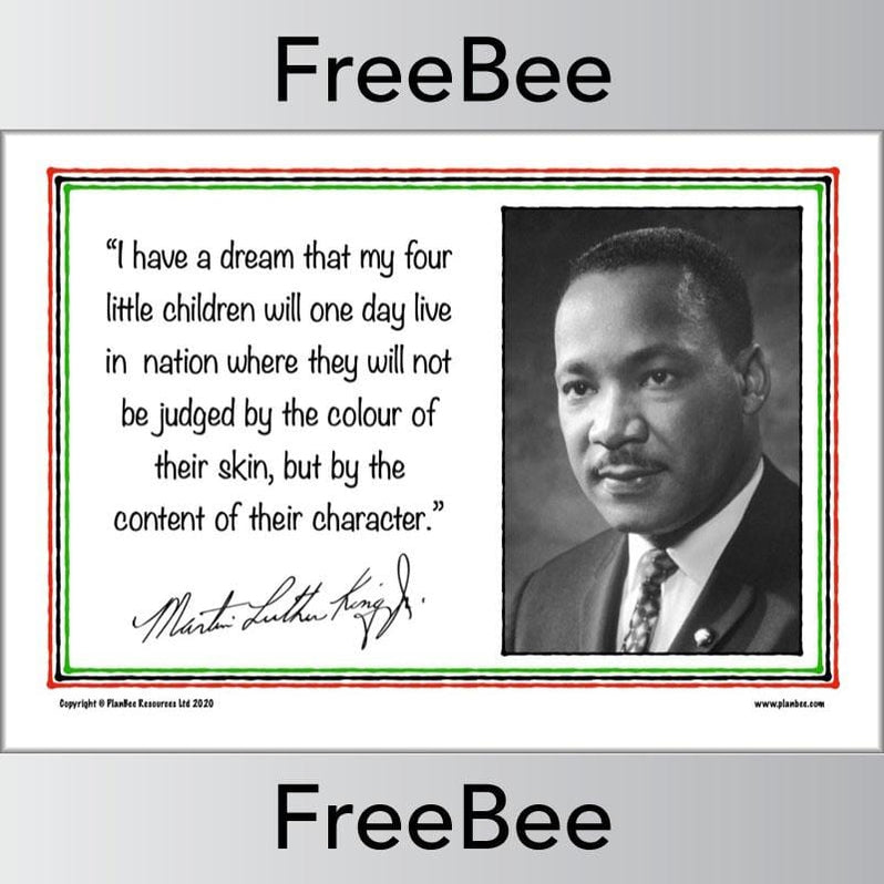 Martin Luther King KS2 PDF Quotes Posters by PlanBee