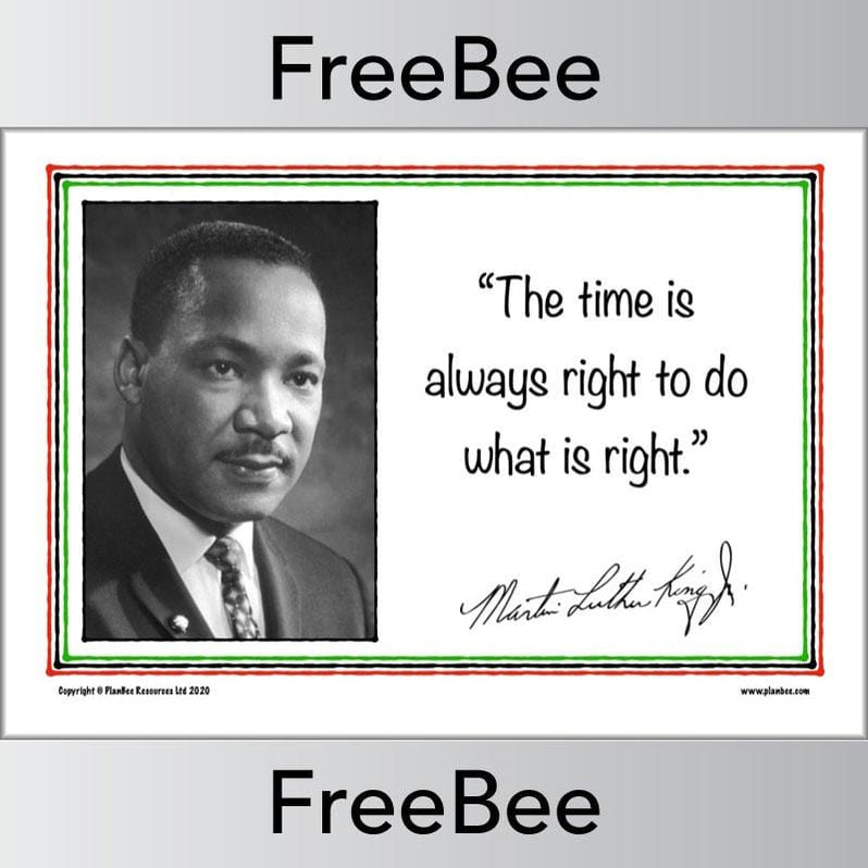 Martin Luther King KS2 PDF Quotes Posters by PlanBee
