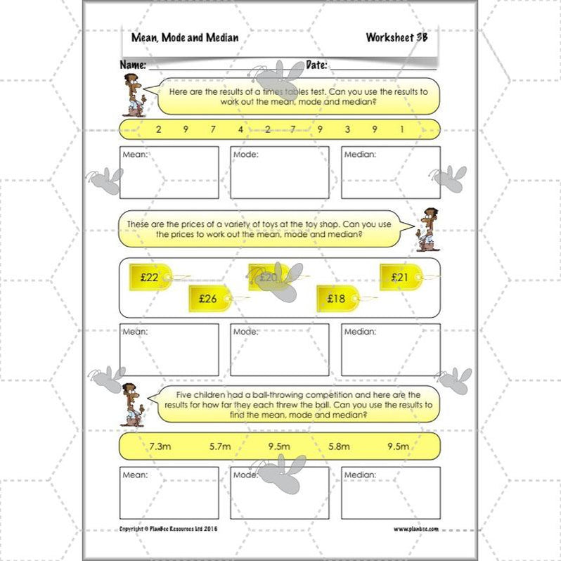 Mean Median and Mode Year 6 Maths by PlanBee